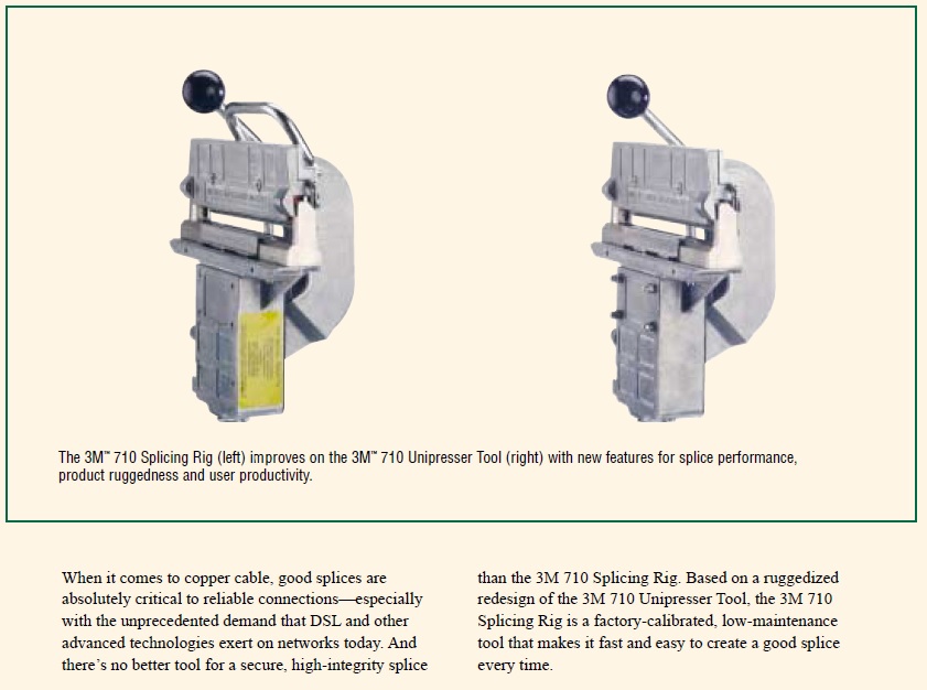 3M 710 Splicing Rig Kit 25 pair, Bakır Kablo Ekleri içinTaraklı Pres ...